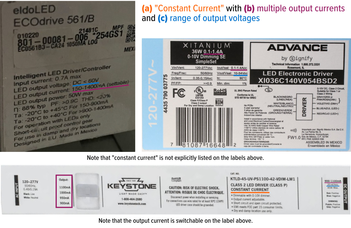 How to read an LED driver label